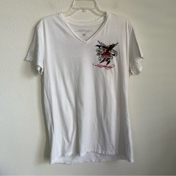 Ed Hardy | Shirts | Ed Hardy V Neck Till True Death Heart Eagle Tee T ...